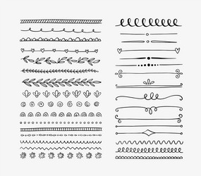 Hand drawn doodle dividers abstract doodle lines Vector Image