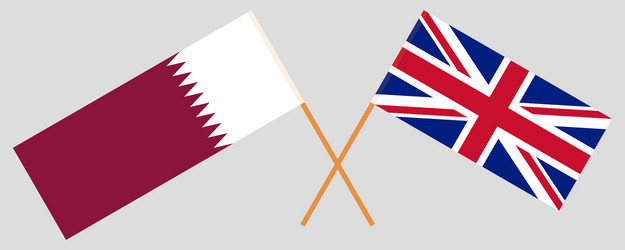 Crossed flags of qatar and eswatini official Vector Image