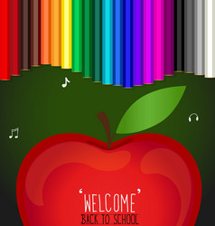 Welcome back to school with apple and color Vector Image