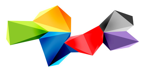 3d low poly triangle design elements Royalty Free Vector