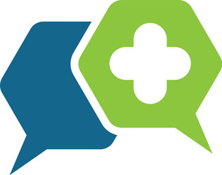 Chat health logo Royalty Free Vector Image - VectorStock