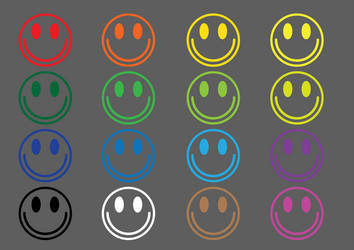 Smiley Face Red Green Yellow Happy Smile Icon Sign Vector Images (over 110)