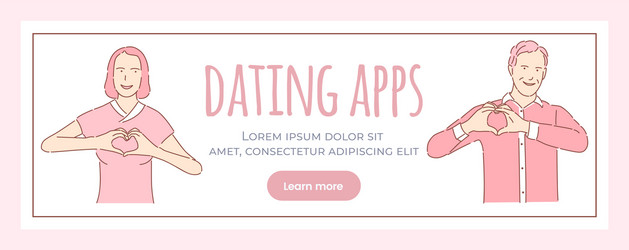 Dating application web banner design Royalty Free Vector