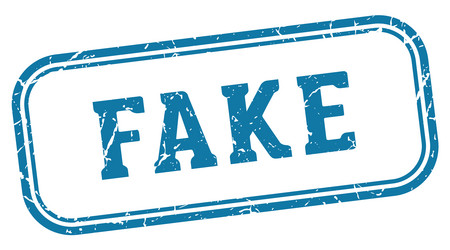 Fake news stamp rectangular Royalty Free Vector Image