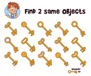 Find the correct shadow find 2 same objects Vector Image