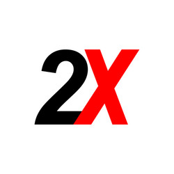 2x logo icon x2 text letter double faster Vector Image