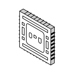 Silicon semiconductor manufacturing isometric icon