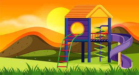 Playhouse at the playground Royalty Free Vector Image