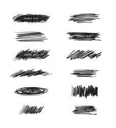 Scribble brush strokes set Royalty Free Vector Image