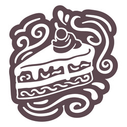 Slice of cake cut out Royalty Free Vector Image