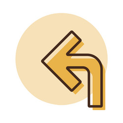 Turn left arrow isolated icon navigation sign Vector Image