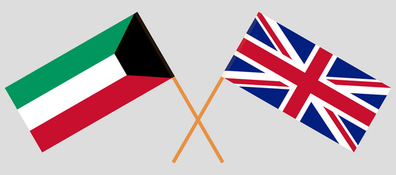Kuwait and uk kuwaiti british flags Royalty Free Vector