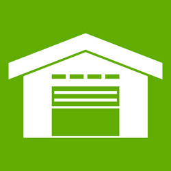 Warehouse icon digital green Royalty Free Vector Image