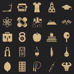 Well person icons set simple style Royalty Free Vector Image