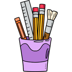 Back to school pencil case cartoon colored clipart