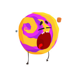 Cute humanized mars planet character red sphere Vector Image