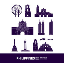 Philippines landmarks people in traditional Vector Image