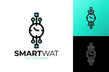 Smart watch logo watch application logo Royalty Free Vector