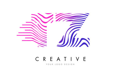 Golden letters tz t z logo with leading lines Vector Image