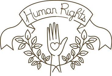 Open hands with human rights symbol Royalty Free Vector