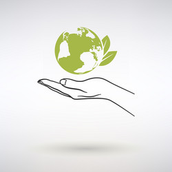 Hand holding earth Royalty Free Vector Image - VectorStock