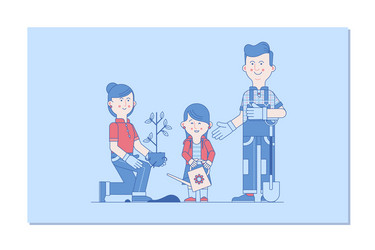 Happy active family walking outdoors Royalty Free Vector