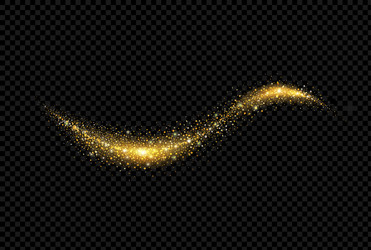 Light line gold effect glitter wave Royalty Free Vector