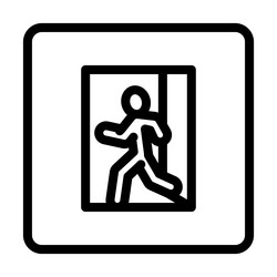 Emergency exit alert line icon Royalty Free Vector Image