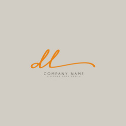 Initial letter dl logo - handwritten signature Vector Image
