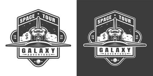 Space tour vintage flyer colorful Royalty Free Vector Image