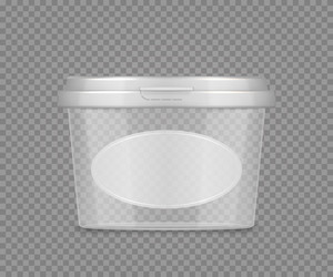 Empty transparent jar mockup with label and Vector Image