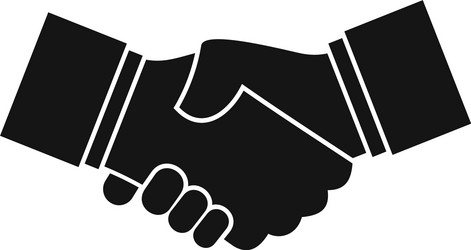 Businessman handshake icon simple style Royalty Free Vector