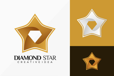 Luxury star diamond logo design Royalty Free Vector Image