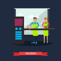 Flat icons set of factory production Royalty Free Vector