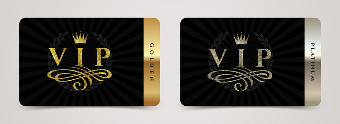 Vip golden and platinum card template Royalty Free Vector