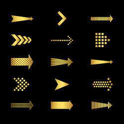Gold icon golden web buttons set Royalty Free Vector Image