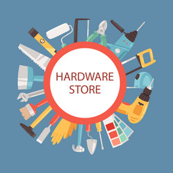 Hardware store banner with building tools Vector Image