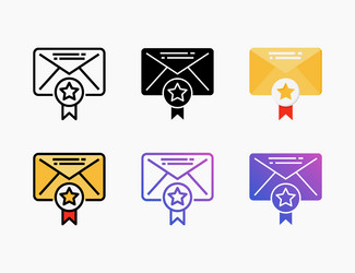 Picture mail icon set with different styles Vector Image