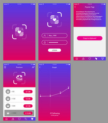 Love app ui design mobile user interface Vector Image