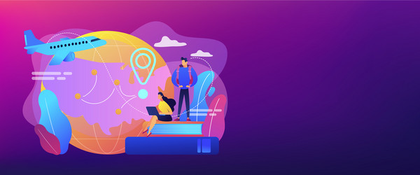 Educational tourism concept banner header Vector Image