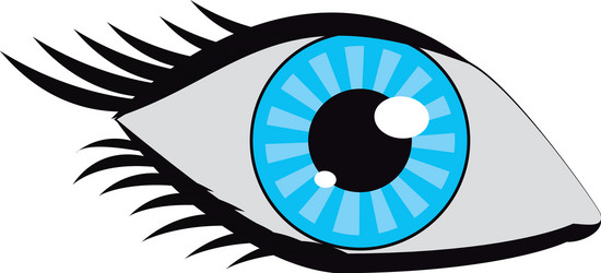 Eye human optical vision cartoon in black Vector Image