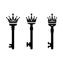 Vintage ornate key with crown symbol decorative Vector Image