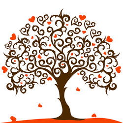 Couple under love tree Royalty Free Vector Image