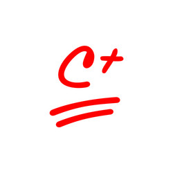 Letter c minus grade mark red color Royalty Free Vector