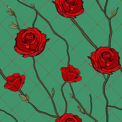 Seamless repeating pattern of roses Royalty Free Vector
