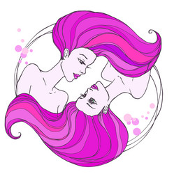 Two beautiful young women Royalty Free Vector Image