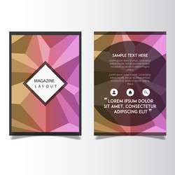 Abstract magazine layout template designs Vector Image
