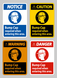 Caution sign bump cap required when entering Vector Image
