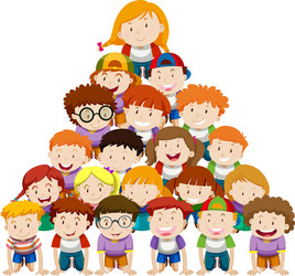 Children doing human pyramid Royalty Free Vector Image
