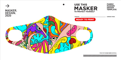 Colorful doodle pattern masker design Royalty Free Vector